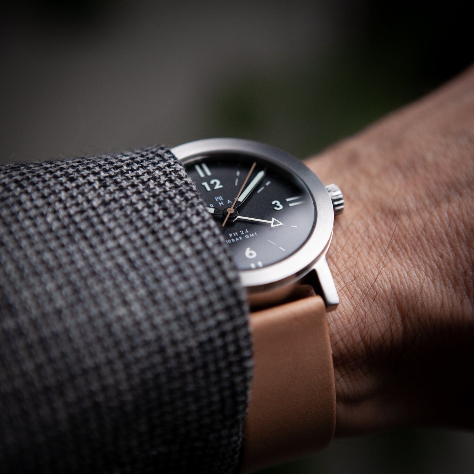 PH24 GMT Black watch + PHBE strap – Per Hans Watches